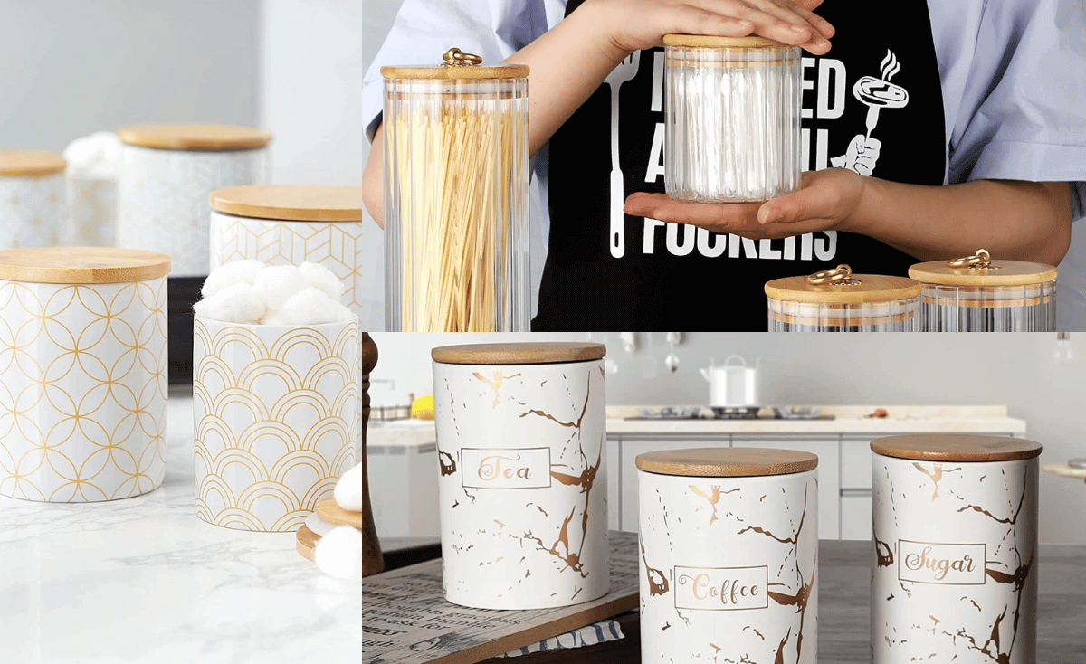 7 White and Gold Cannisters: Unboxing The Chicest Storage!