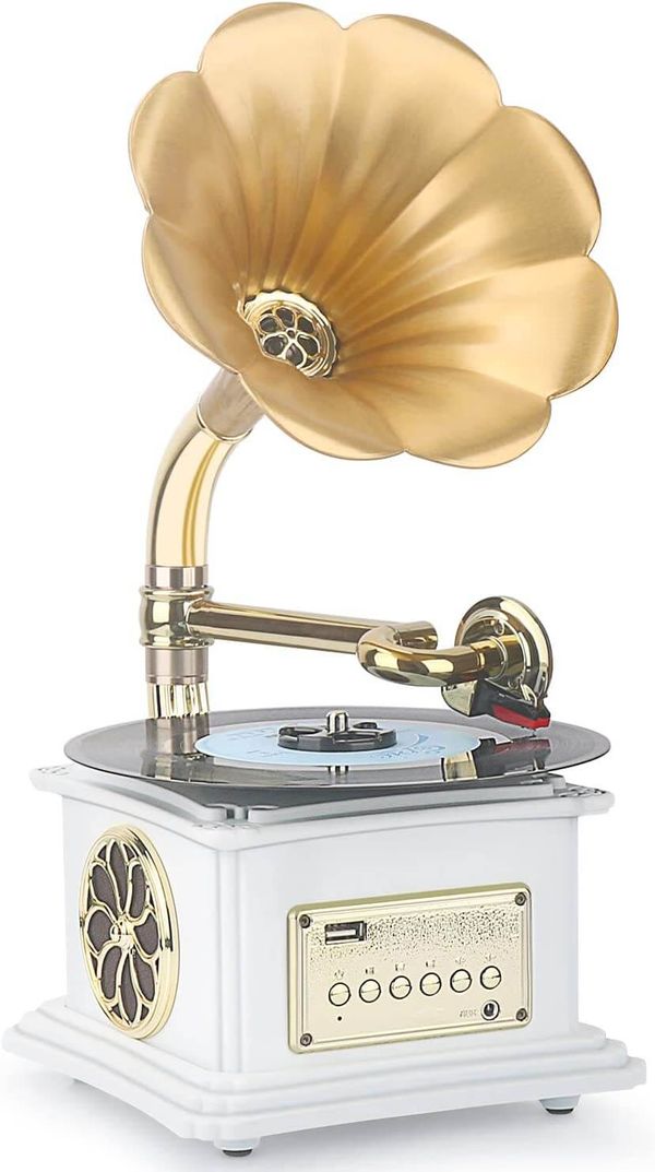 An Audiophile Wants To Hear: A White & Gold Record Player!